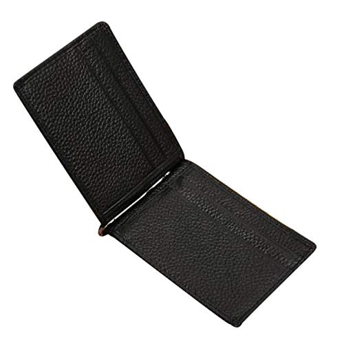 Card Wallets for Women Men's Card Slim Leather Holder Bifold Money Ultra Clip Credit Wallet Mini (Black, One Size)