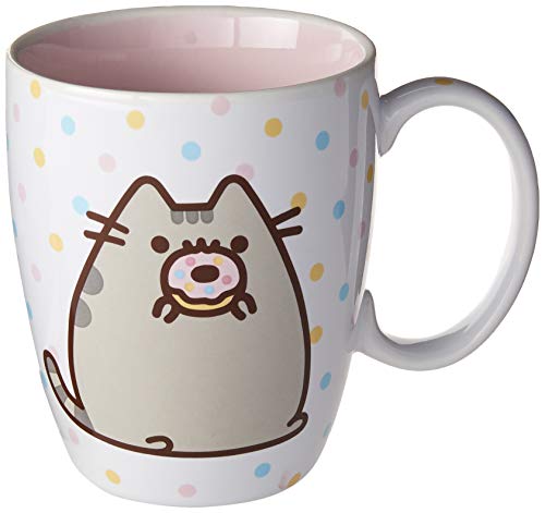 Pusheen by Our Name is Mud âDonutâ Stoneware Coffee Mug, Pink, 12 oz.