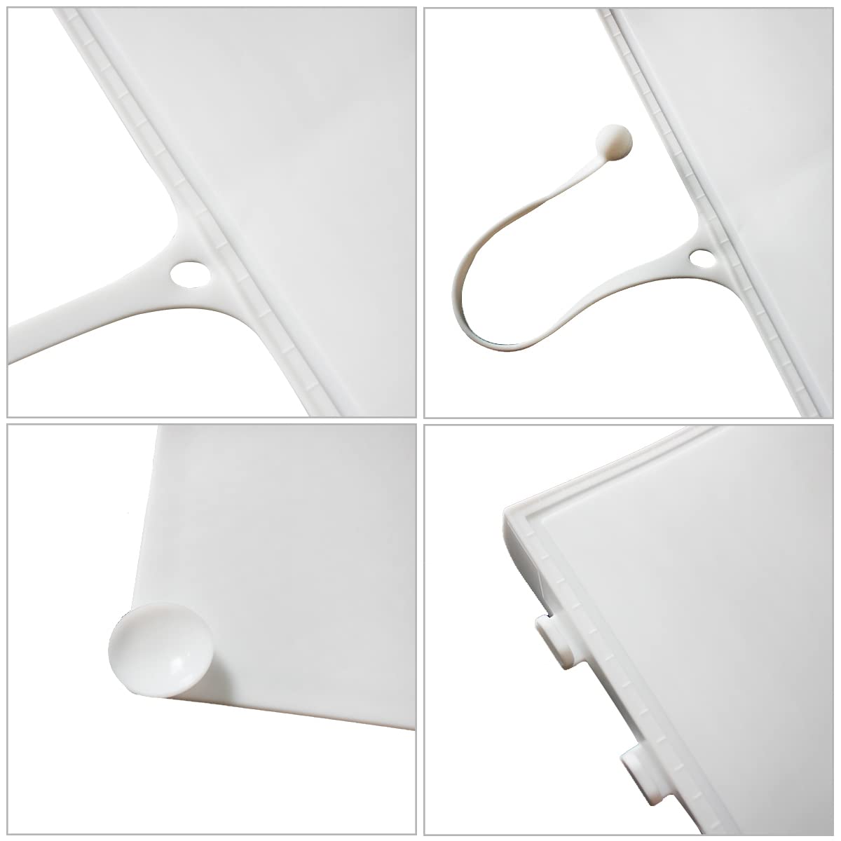 Coolnice Collapsible Silicone Cutting Board Portable Slip Resistant Cutting Mat with 2 foldable bowls for Home Kitchen Picnic Camping-White