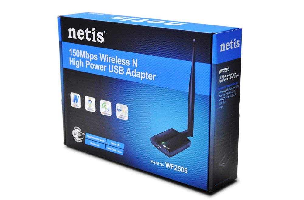 Wireless USB High Power Adapter, 150Mbps Network WiFi Dongle for PC/Desktop/Laptop, 802.11 b/g/n technology, Power Amplifier Support to Boost Wireless Signal, Support Windows 10/8/8.1/7/Vista/XP, Mac OS and Linux, MTK RT3070 Unique Chipset Features (WF250