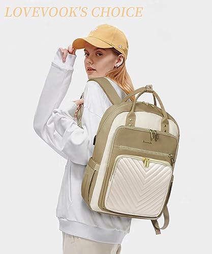 LOVEVOOK 15.6 Inch Laptop Backpack for Women,Fashion Work Travel Backpack,Waterproof Day Pack Purse for Teacher Nurse