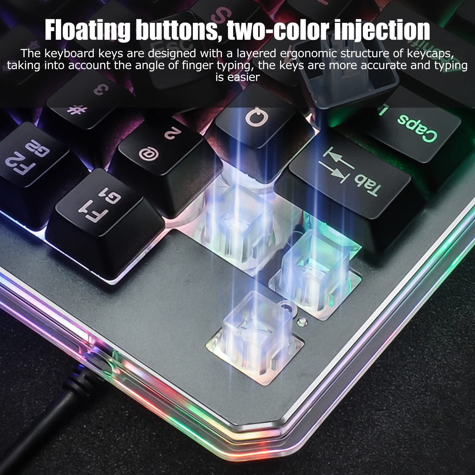 One-Handed RGB Mechanical Gaming Keyboard, 35 Keys Portable Mini RGB Gaming Keyboard support for Vista/for Win7/for Win8/for WIN10/for Android/for OS