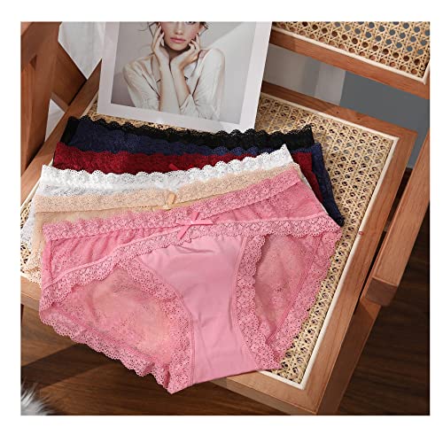 LEVAO Women Lace Underwear Sexy Breathable Hipster Panties Stretch Seamless Bikini Briefs Multipack