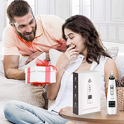 Blackhead Remover Pore Vacuum - Upgraded Strong Suction Electric Pore Cleanser Beauty Device for Deep Facial Skin Cleaning - 5 Adjustable Suction, 6 Different Replacement Probes, USB Rechargeable