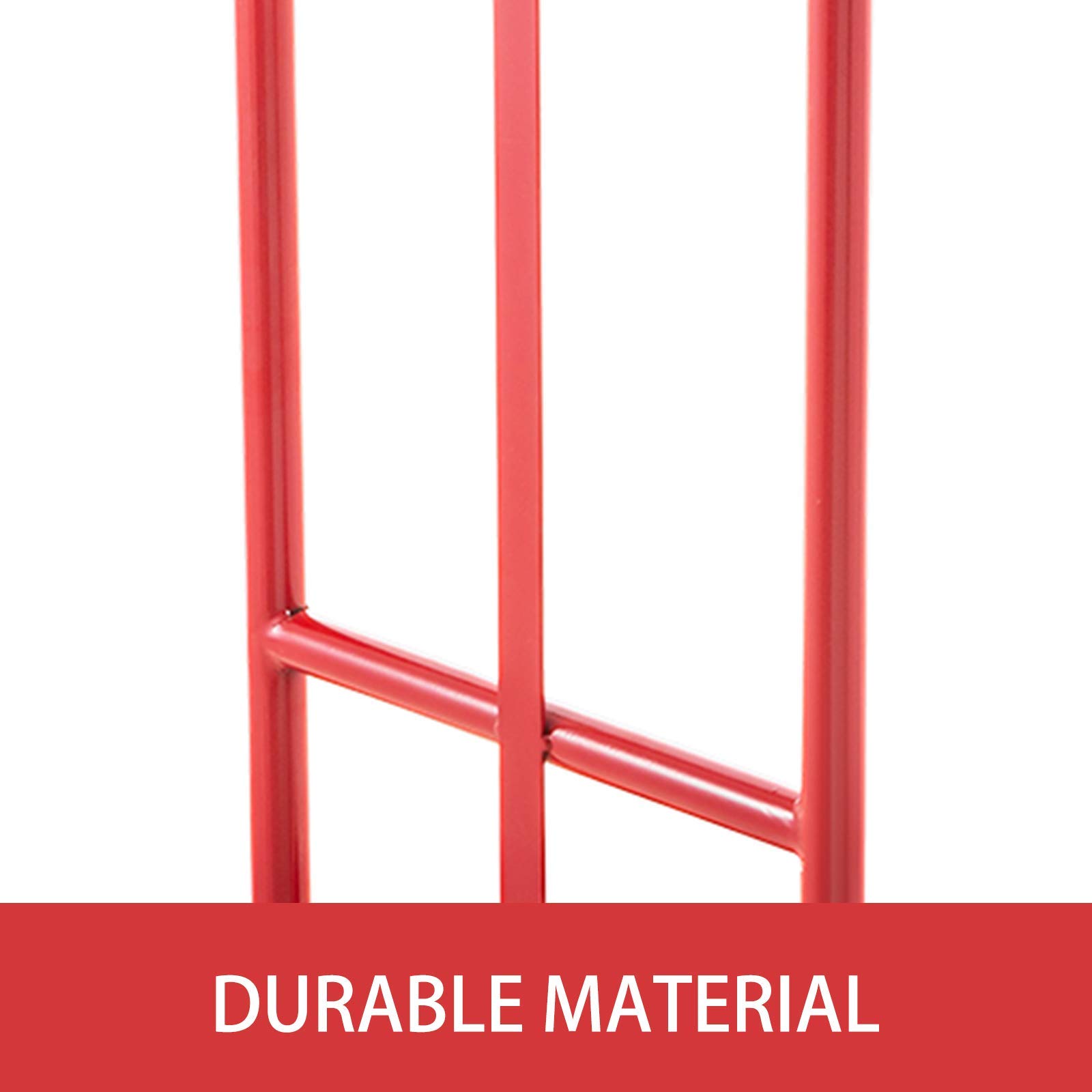 BestEquip Hand Truck Convertible Dolly 200lb/300lb with 10inch Pneumatic Wheels in Red