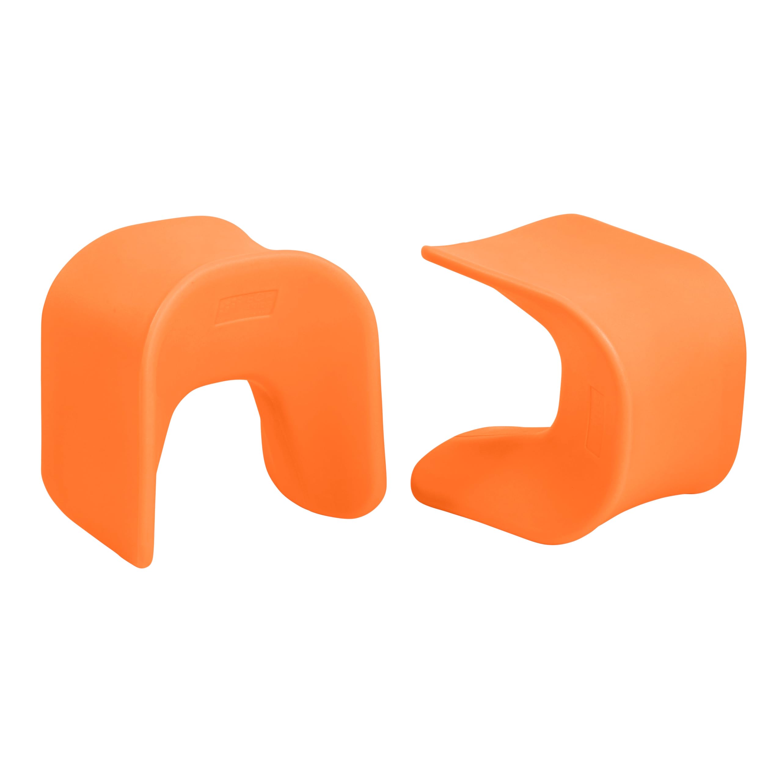 ECR4Kids Wave Seat, 18in - 19.6in Seat Height, Perch Stool, Orange, 2-Pack