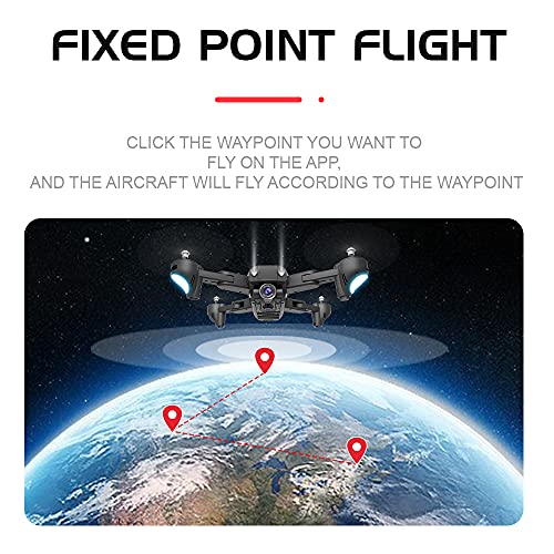 Lozenge Drones with Camera for Adults 4K Quadcopter Helicopter RC Drones for Adults Optical Flow Positioning Dual Cameras UAV (2 Battery&1080P WiFi Camera, Black)