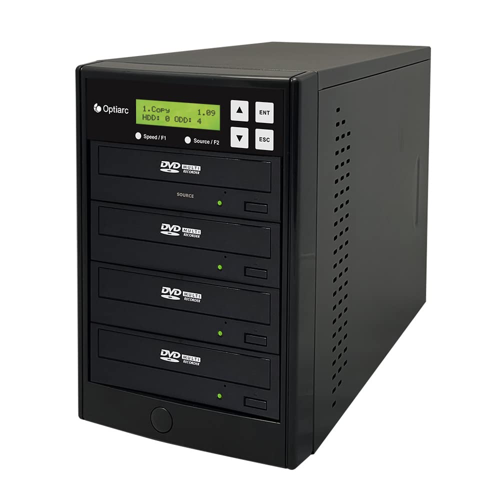 Optiarc 1 to 3 24X Burner M-Disc Support CD DVD Duplicator - Standalone Copier Duplication Tower (OPT-S3T-DVD-BK)
