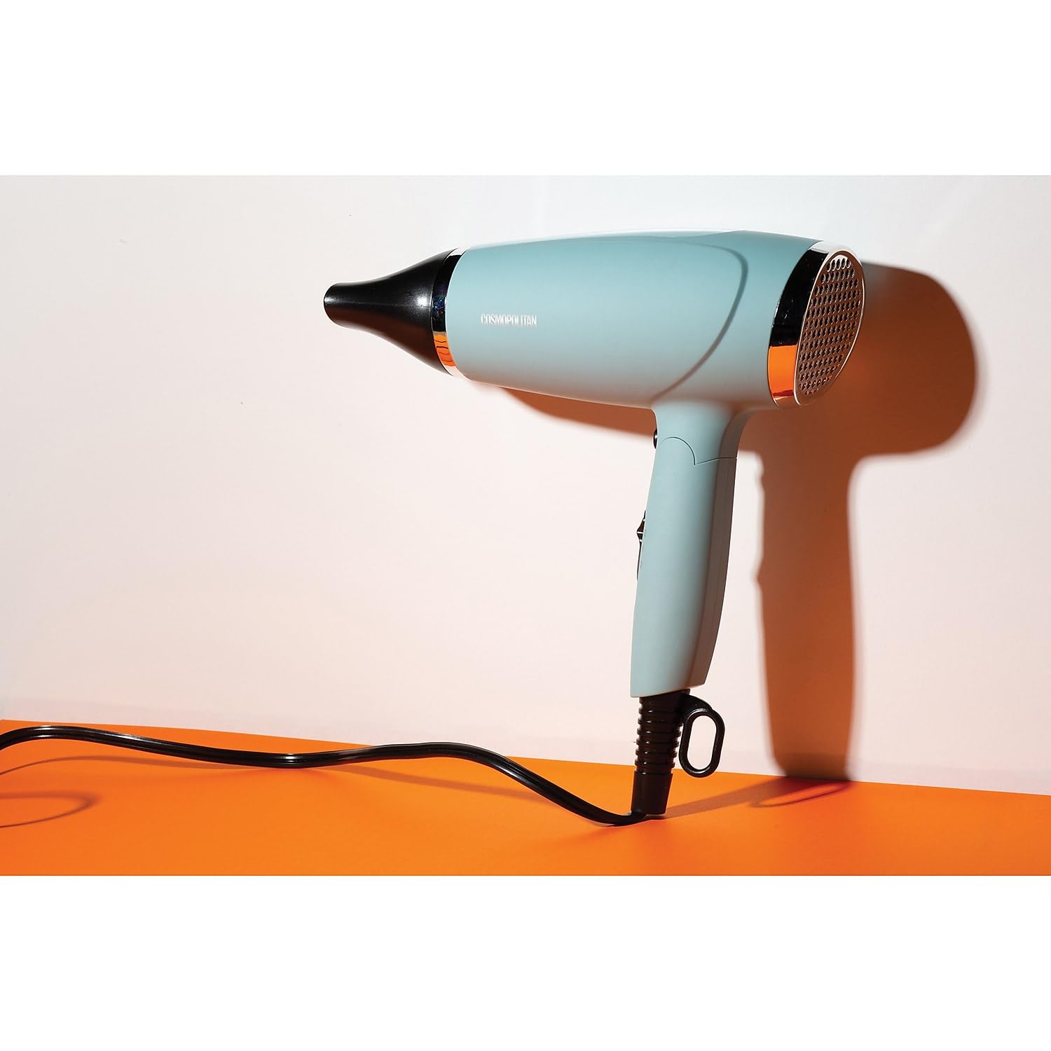 Cosmopolitan Full Sized Ionic Blow Dryer, Home & Travel Hairdryer with Foldable Handle, 2 Speed Settings, Powerful High Speed Hair Dryer, Electric Beauty & Personal Care Tool - Black & Gold