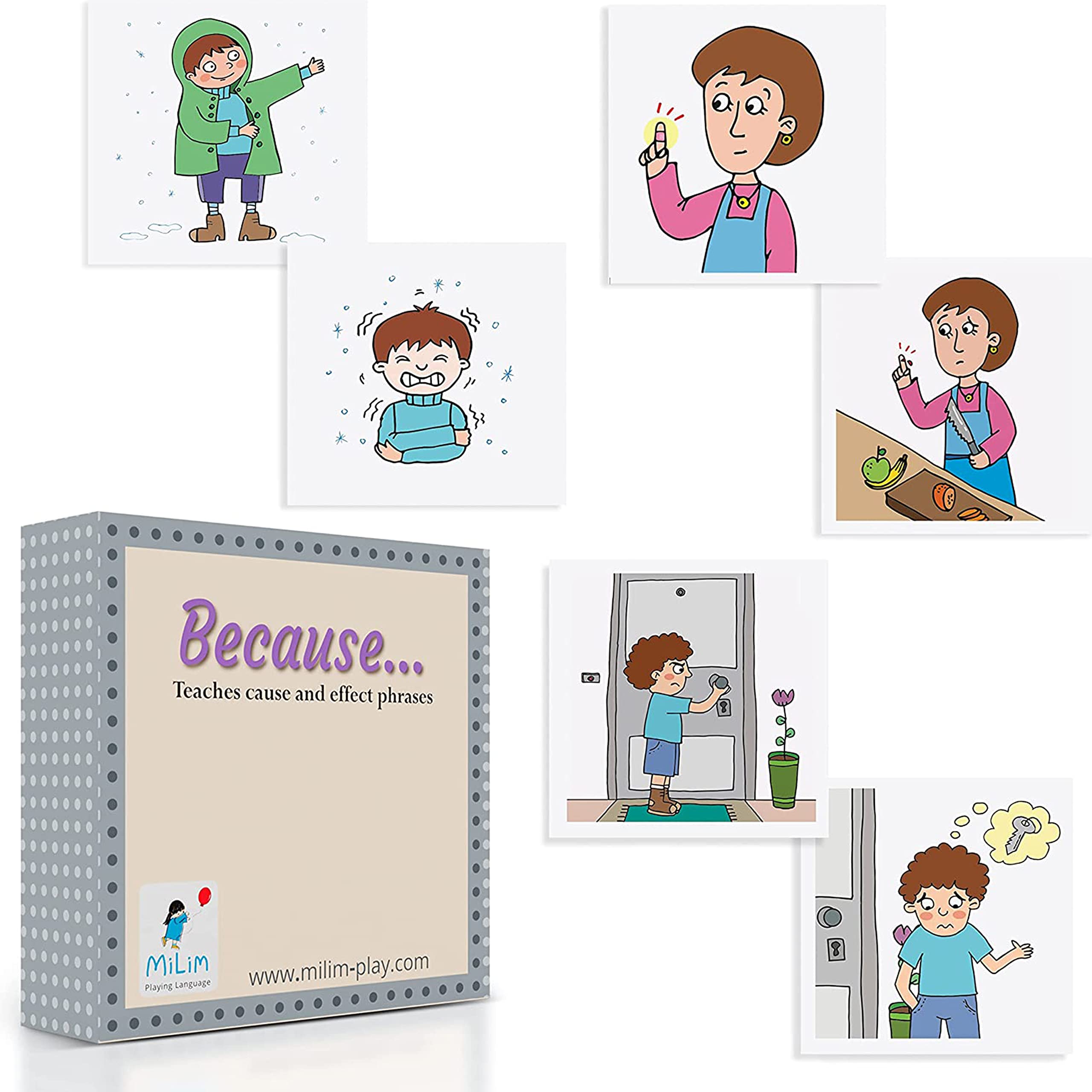 Milim Speech Therapy Toys for Toddlers Age 2 and Up - Autism Tools Flash Cards Sentences, Milim Speech Therapy Sentence Building, Speech Therapy Book, Milim Cards, Speech Therapy Game Kit, If & Then