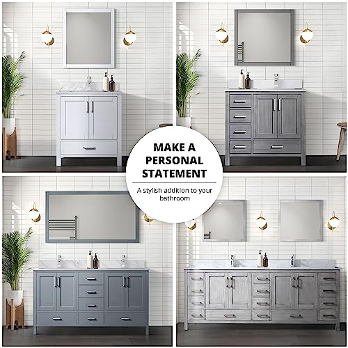 Lexora Jacques 36 in. W x 22 in. D Left Offset White Bath Vanity
