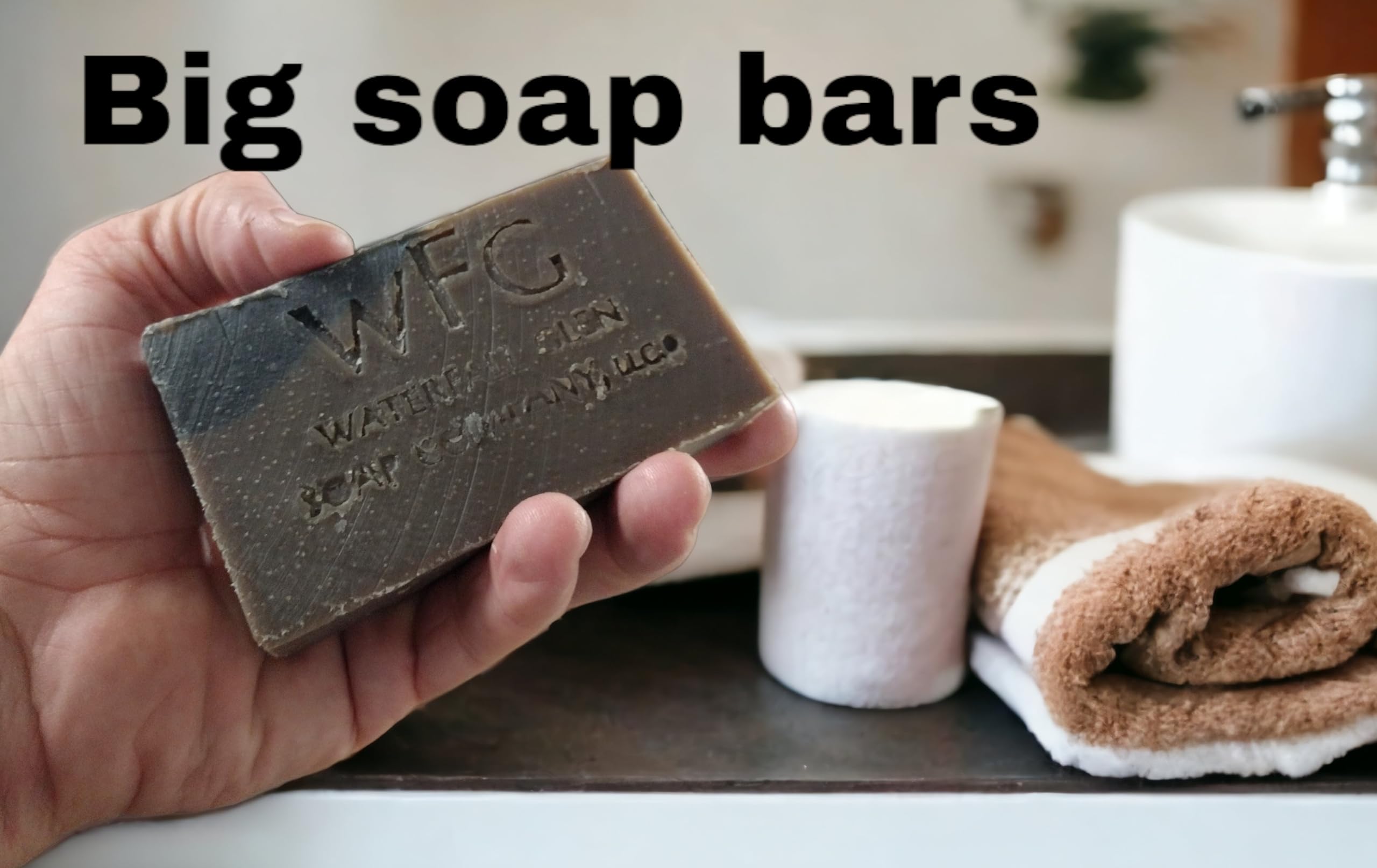 WFG WATERFALL GLEN SOAP COMPANY, LLC, Mistique, sandalwood, patchouli and spices bath soap, body soap, natural vegan soap enriched with cocoa butter