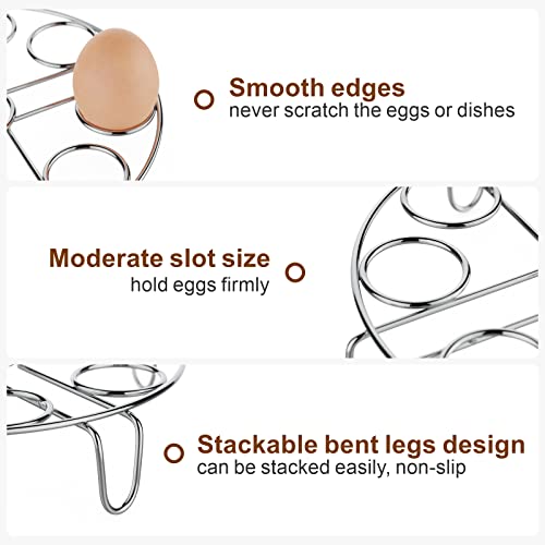 GSlife Egg Steamer Rack - Stainless Steel Trivet for 6, 8 Quart Pressure Cooker, Compatible for Instant Pot Accessories, Cooks 18 Eggs, Stackable Steaming Holders for Eggs, 2 Packs