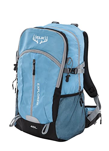 Elk 40L Hiking Backpack, Lightweight Waterproof Daypack with Rain Cover