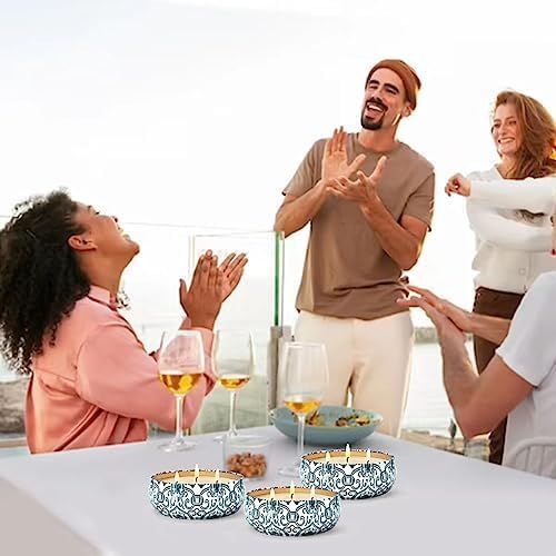 Citronella Candles Outdoor Large Candles 4 Pack 54oz in Total,3-Wick Burning for 300 Hours Suitable for Garden,Patio,Camping,Picnic and Barbecue in Summer