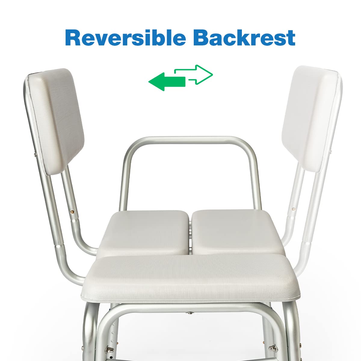 GreenChief Padded Shower Bench for Bathtub 500 LBS - Heavy Duty Shower Chair Adjustable, Transfer Bench with Arms and Backrest for Elderly, Tub Transfer Shower Seat Bath Chair for Inside Shower