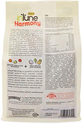 Higgins 2 Pack of Intune Harmony Parakeet Food, 2 Pounds Each