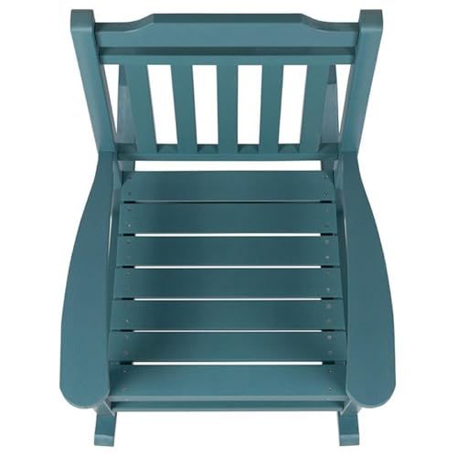 Flash Furniture Winston All-Weather Poly Resin Rocking Chair in Teal