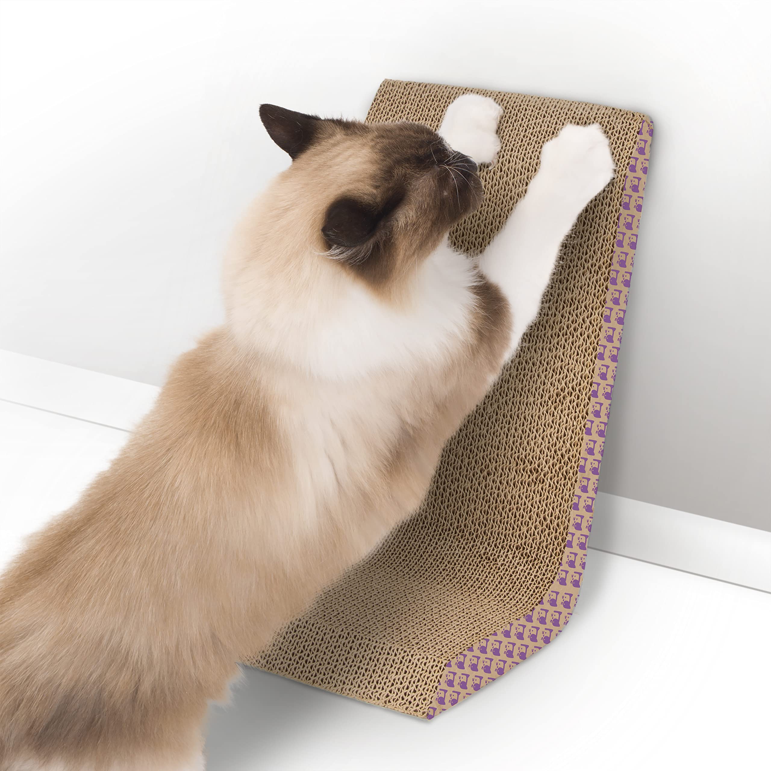 SmartyKat Scratch Ladder Angled Corrugated Cat Scratcher, Catnip Infusion Technology - Brown, One Size