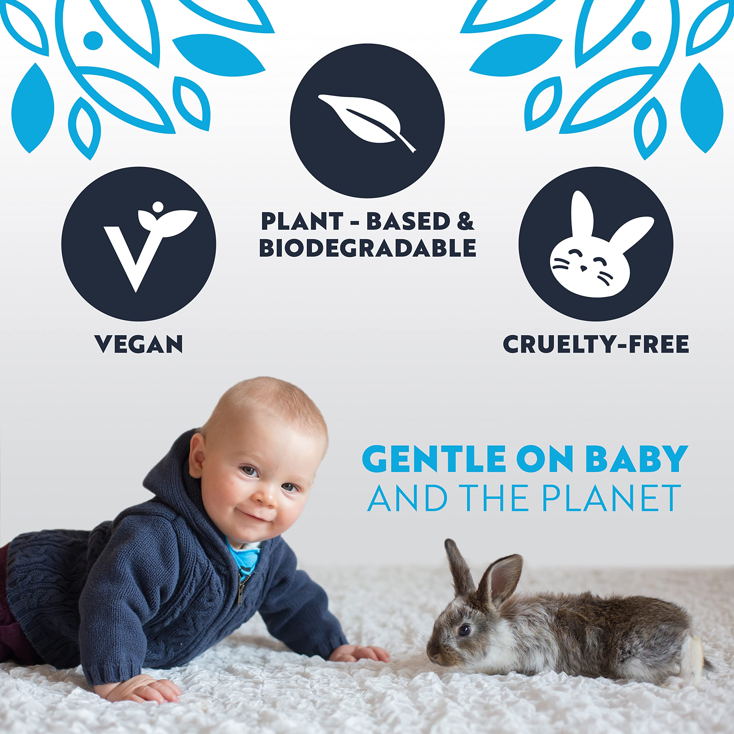 HEROLIFE Flushable & Biodegradable Baby Wipes, PlantBased, Hypoallergenic & FragranceFree, formulated with 99% water and plantderived ingredients ExtraLarge size 7.1β x 7.1β 3 packs of 40 wipes