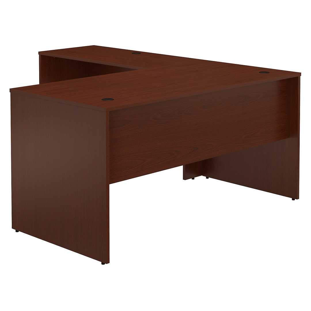 Bush Furniture Commerce 60W L Shaped Desk in Cocoa and Pewter
