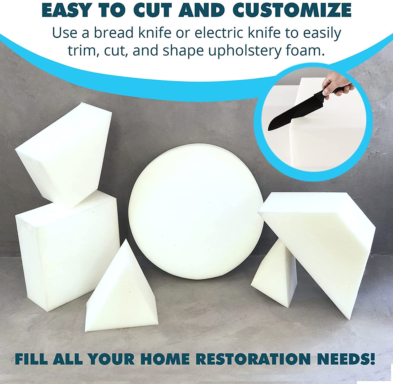 Foamma 1" x 24" x 72" High Density Upholstery Foam, Replacement Couch Cushion Foam, High Density Foam Cushion, Couch Foam, Couch Filler Stuffing, Chair Foam, Upholstery Foam for Couch Cushions