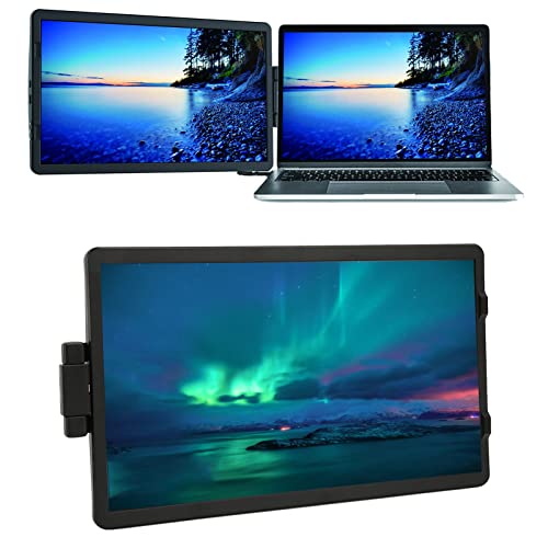 CCYLEZ 14.1in Laptop Screen Extender, 1920x1080 FHD Screen Monitor, Ultra Thin Bezel, Foldable Dual Monitor for Laptops