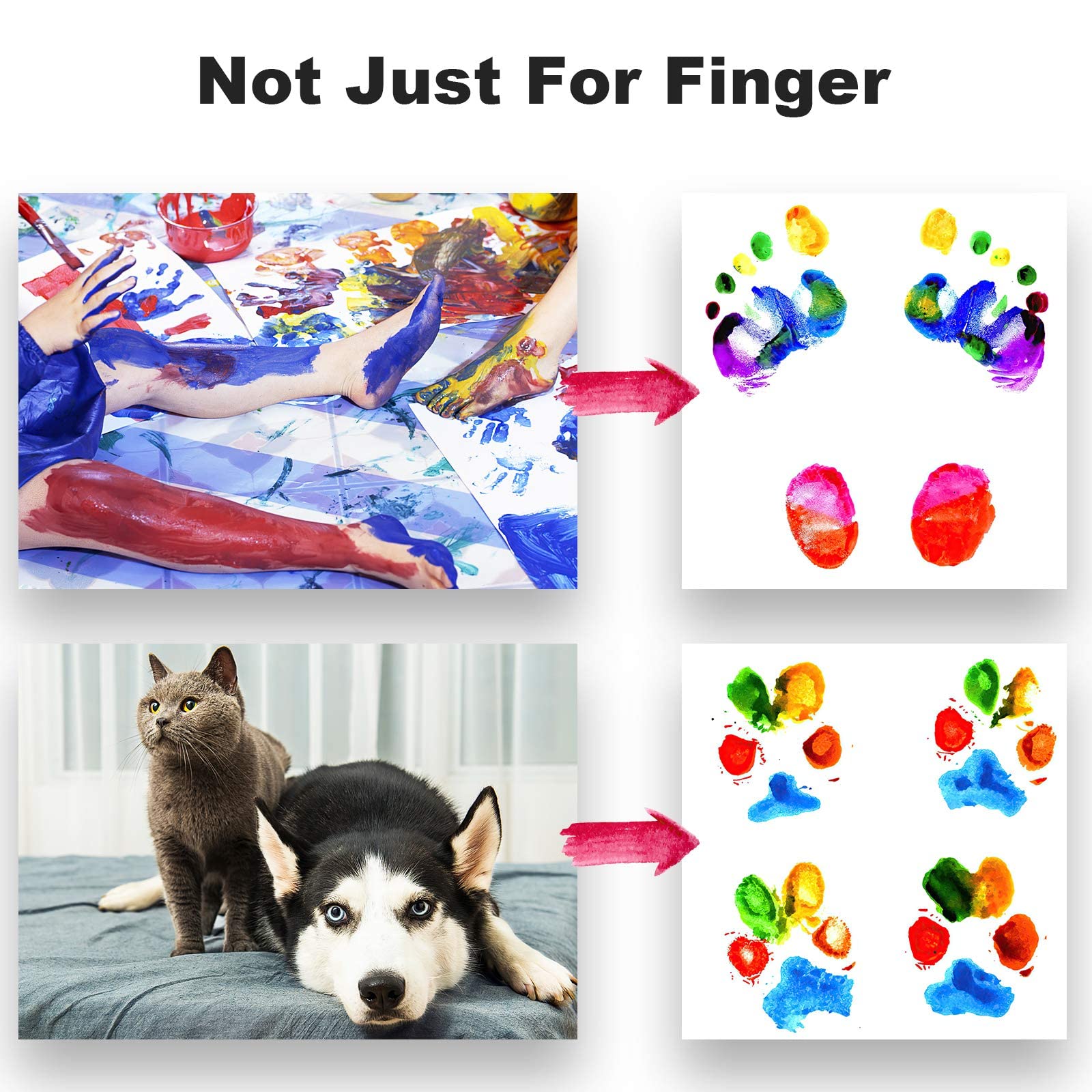 Magicdo 12 PCS Washable Non-Toxic Finger Paint for Kids Toddlers 1-3, Tempera Paint for DIY Crafts Painting, Safe Bath Paint, School Painting (12colors X 1fl oz)