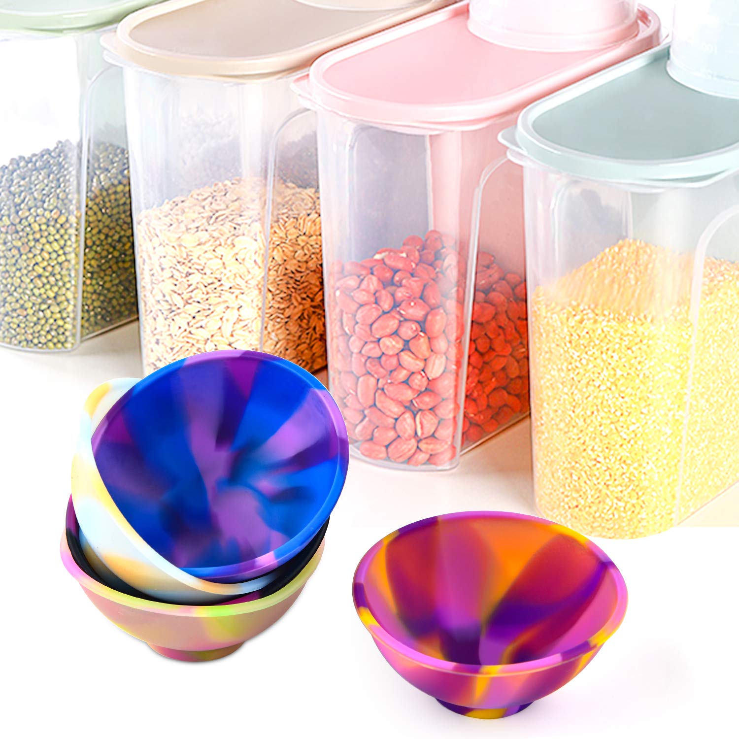 Coopay 8 Pieces Mini Silicone Bowls Multicolor Pinch Bowls Heat Resistant Snack Bowls Prep and Serve Bowls, Unbreakable, Flexible, 1.75 Oz (Mixed Colors)