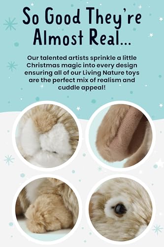 Living Nature Brown Sitting Lop Eared Rabbit Stuffed Animal | Fluffy Rabbit Animal | Soft Toy for Kids | 7 inches