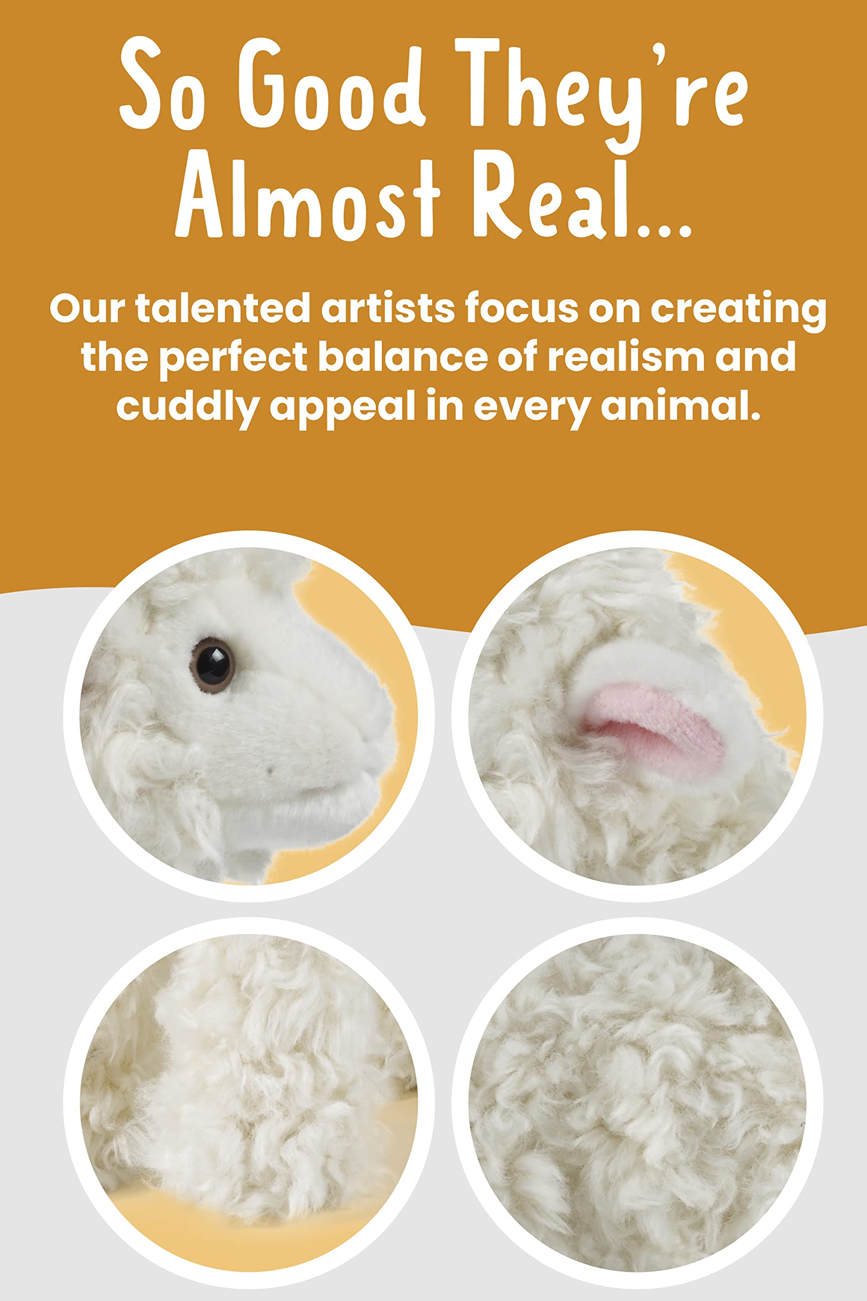 Living Nature Lamb Stuffed Animal | Fluffy Farm Animal | Soft Toy Gift for Kids | 12 Inches