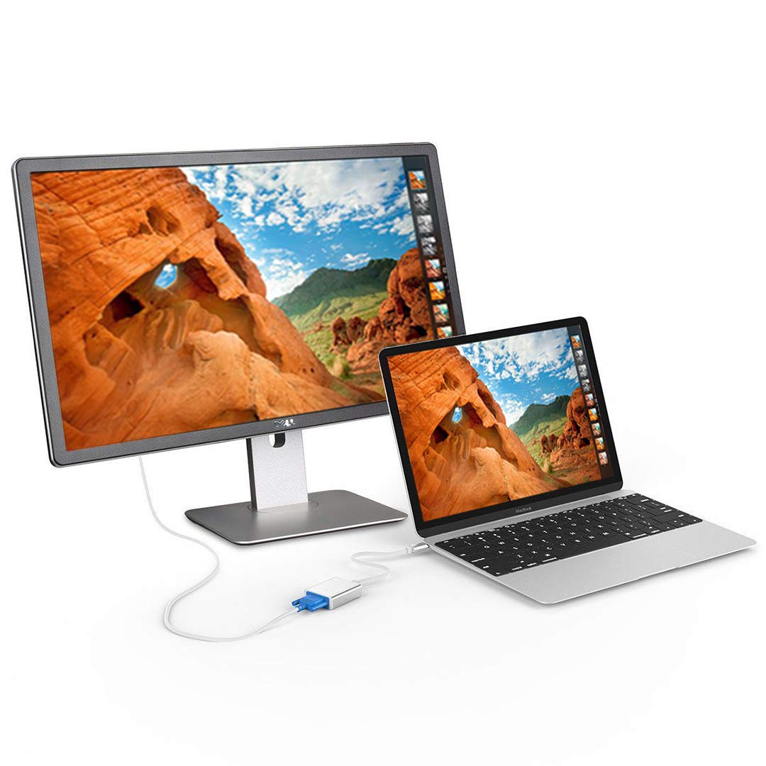 Bincolo USB-C to VGA Adapter, USB 3.1 Type C (Thunderbolt 3) to VGA Converter Compatible with MacBook Pro, New MacBook, MacBook Air 2018, Dell XPS 13/15, Surface Book 2 and More (Silver)