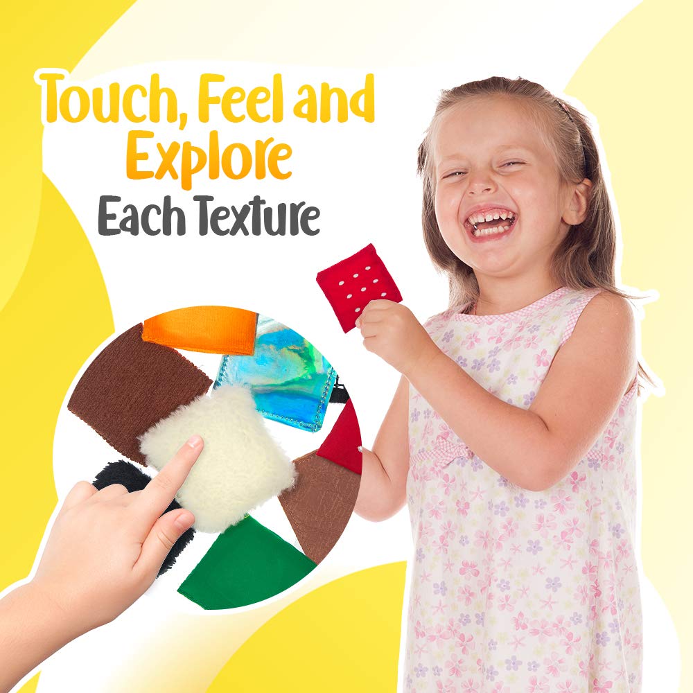 LITTLE CHUBBY ONE Sensory Textured Squares - Mini Pillows and Patches - Set of 20 Different Covered Squares Promotes Sensory Learning Motor Skills Tactile Awareness and Vocabulary Great Gift for Kids