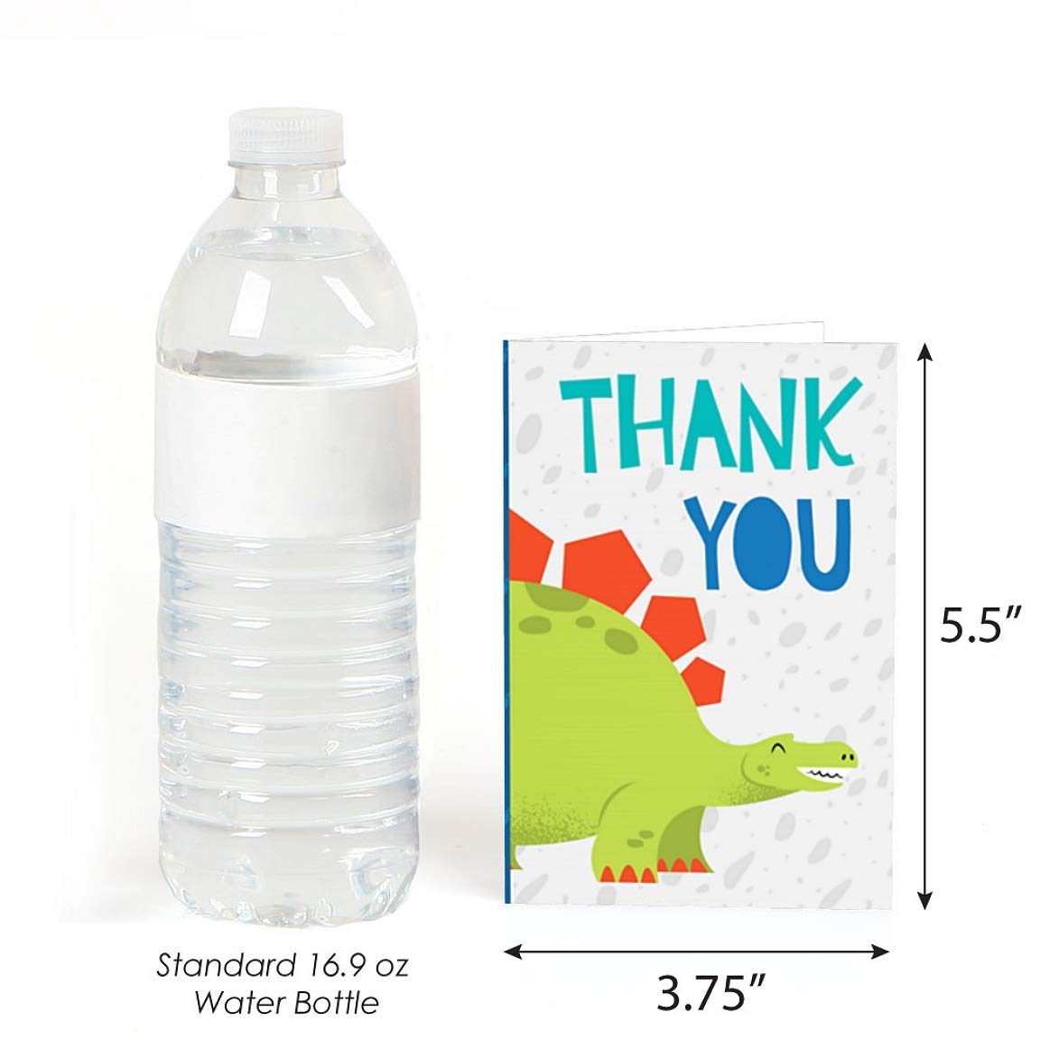 Big Dot of Happiness Roar Dinosaur - Dino Mite Baby Shower or Birthday Party Thank You Cards (8 count)