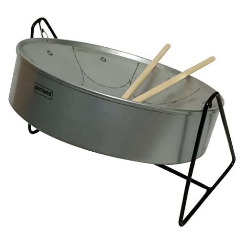 Miniature Steelpan (Steel Drum) 12 Inch Diameter 11 Notes with Instructional Book with Music from Trinidad & Tobago - Silver