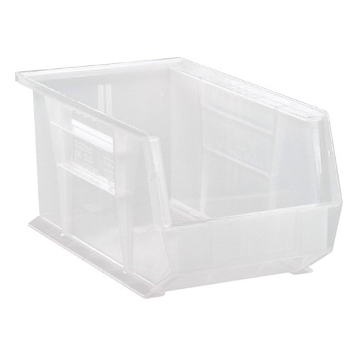 Quantum QUS240CL Ultra Stack and Hang Bin, 14-3/4" Length x 8-1/4" Width x 7" Height, Clear, Pack of 12