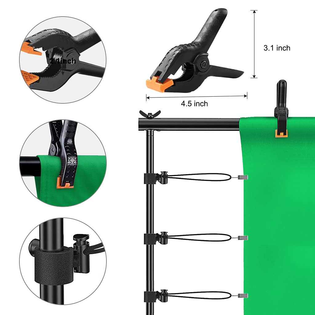 CPLIRIS Backdrop Stand for Parties, 8.5x10ft Adjustable Backdrop Support for Photoshoot, Baby Shower Backdrop Stand with Spring Clips, Sandbag, Backdrop Clip and Carry Bag