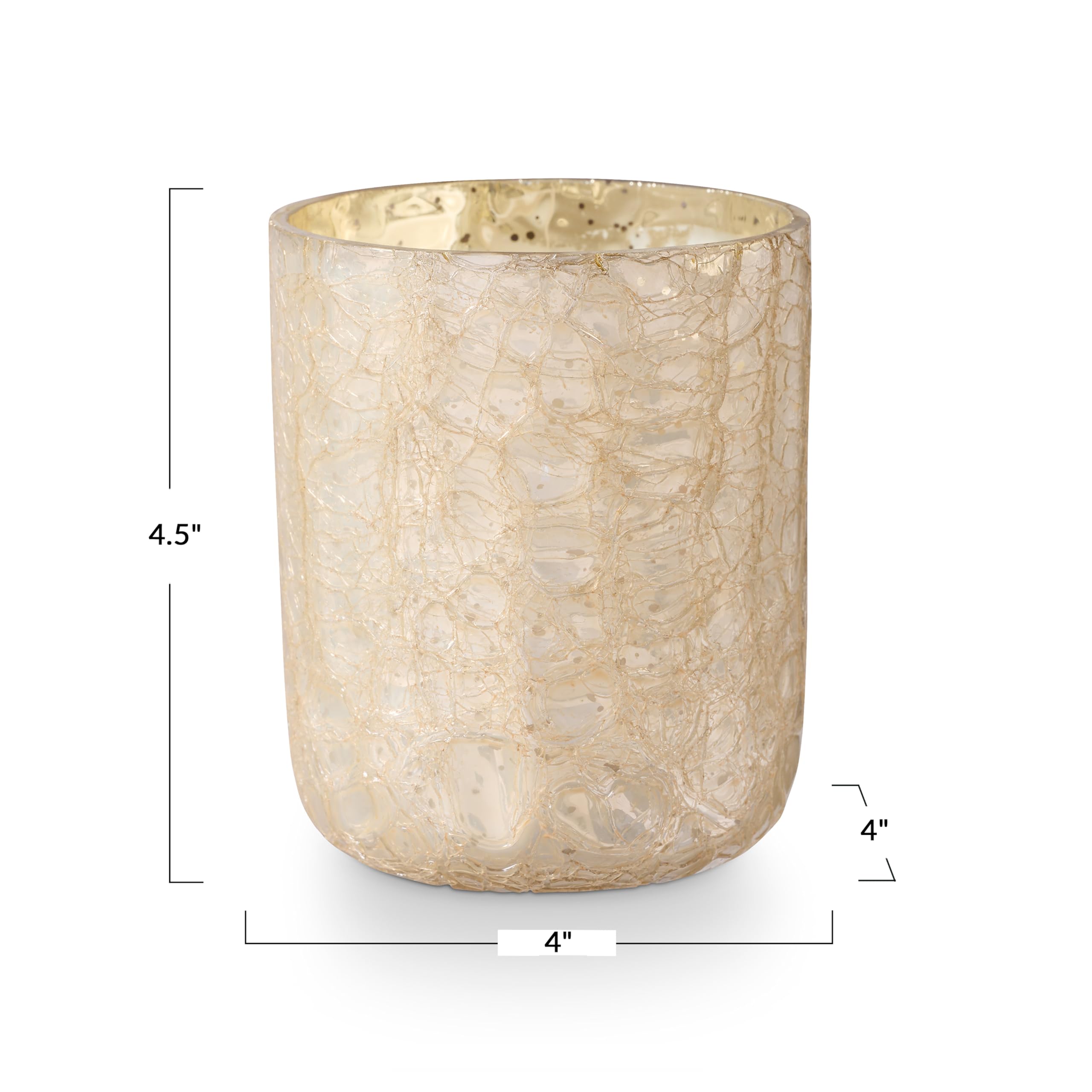 ILLUME Noble Holiday Winter White Large Crackle Glass Candle