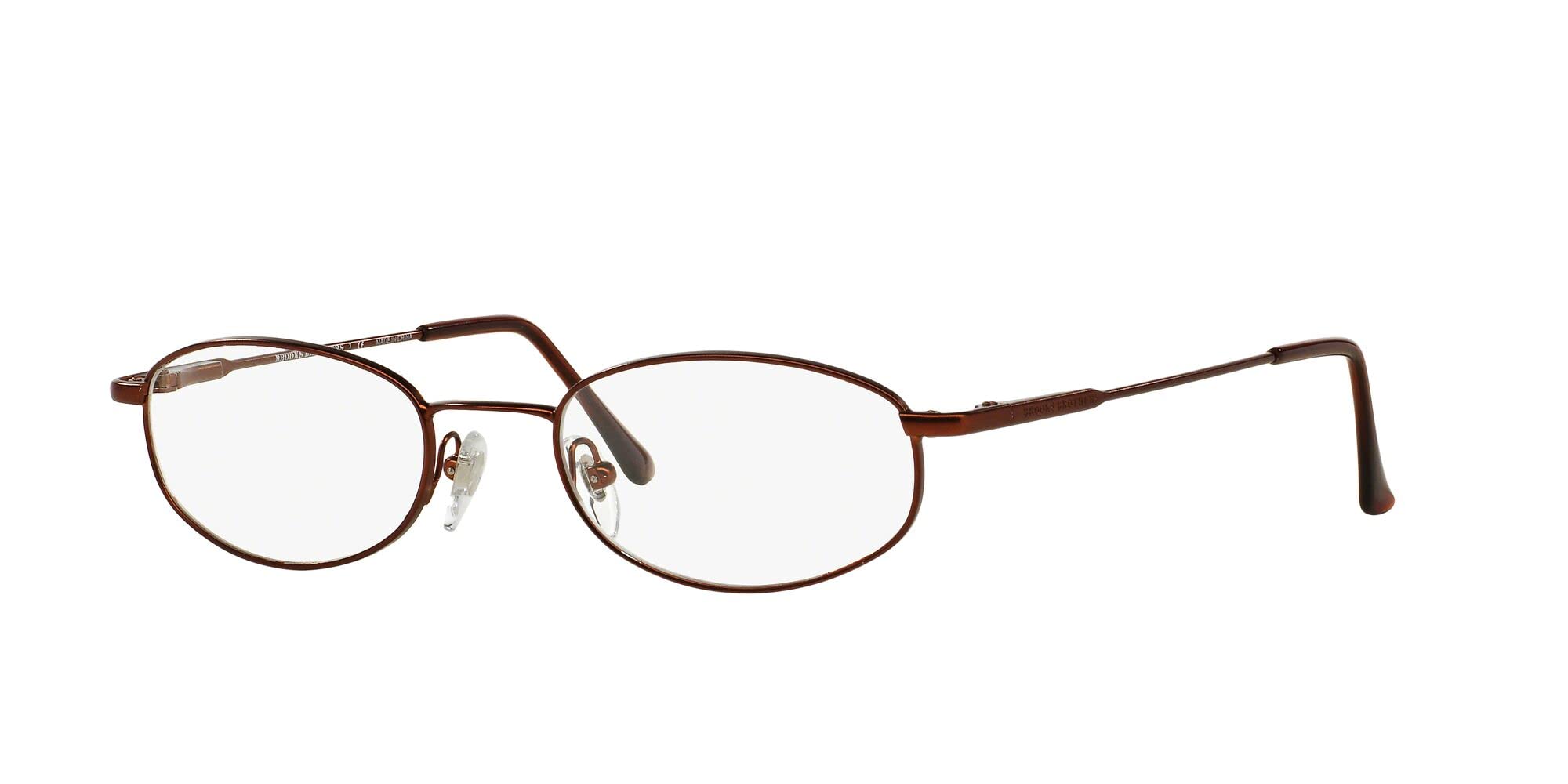 Brooks Brothers Men's BB 491 Oval Prescription Eyewear Frames, Bronze on Black/Demo Lens, 49 mm