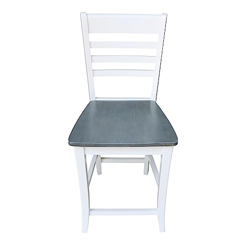 International Concepts Roma Counter Stool-24 Seat Height, White/Heather gray