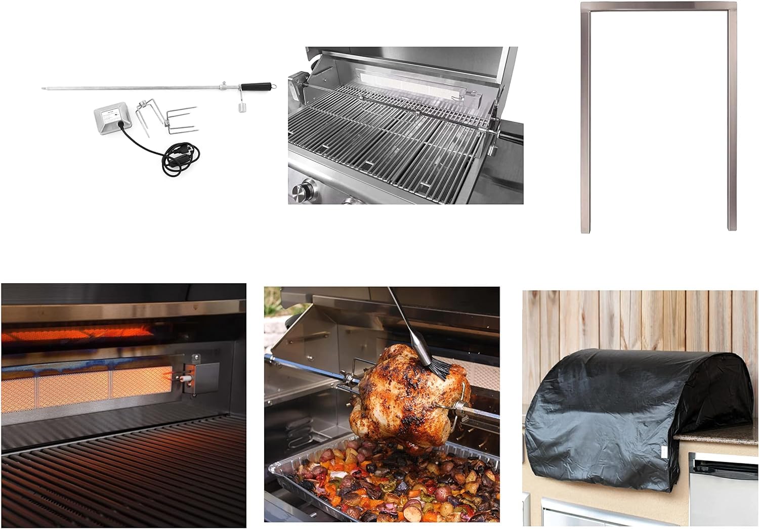 BLAZE BBQ Outdoor Gas Grill Package of 40β LTE Built-in Gas Grill, Dop-In Single Side Burner, 32β Door & Two Drawers Combo, Roll Out Double Trash Drawer, 20β Compact Refrigerator, and Accessories