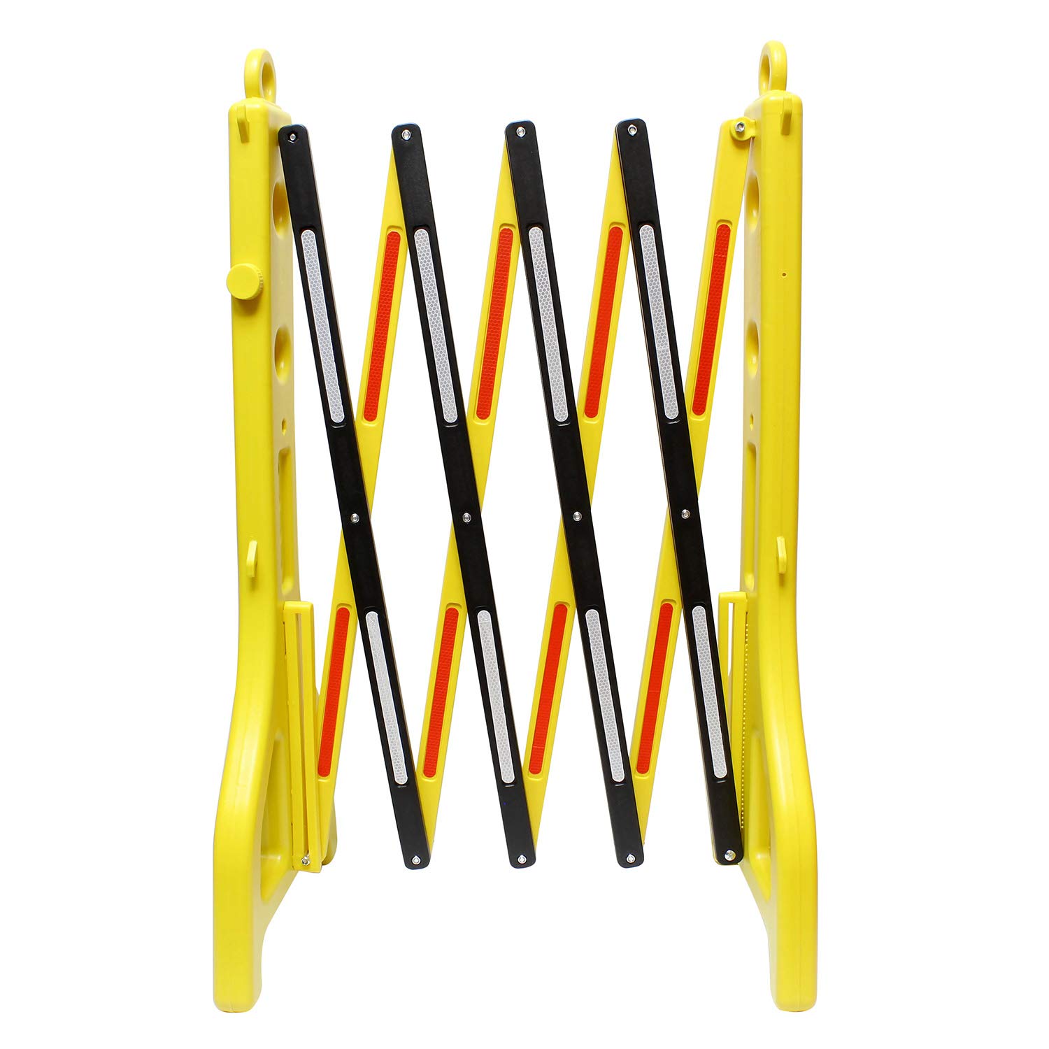 BISupply Folding Barricade – 8 Ft Portable Road Safety Barriers with Reflectors, Construction Barricade Safety Fence