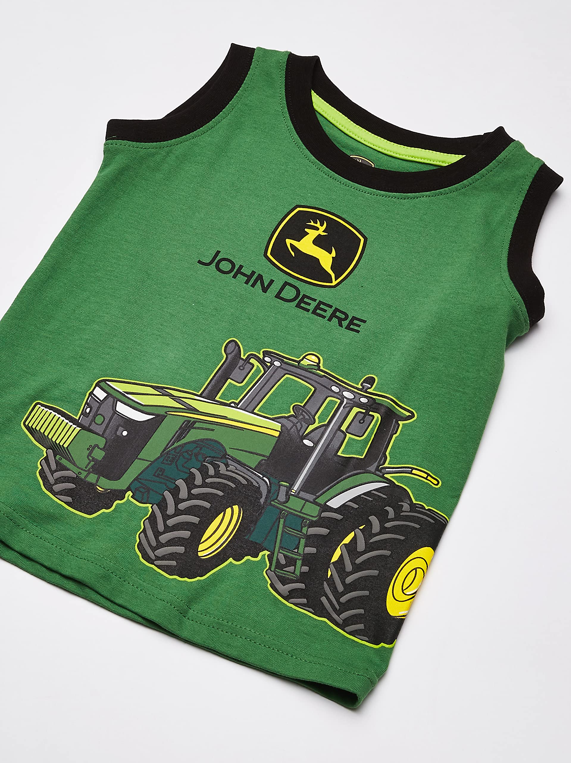John Deere boys Muscle T-shirt T Shirt, John Deere Green Black, 4 US