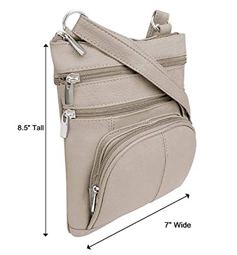 Leather Small Crossover Cross Body Bag Long Over the Shoulder Sling Women's Purses and Handbags Cellphone Purse (Beige Cross Body Bag)