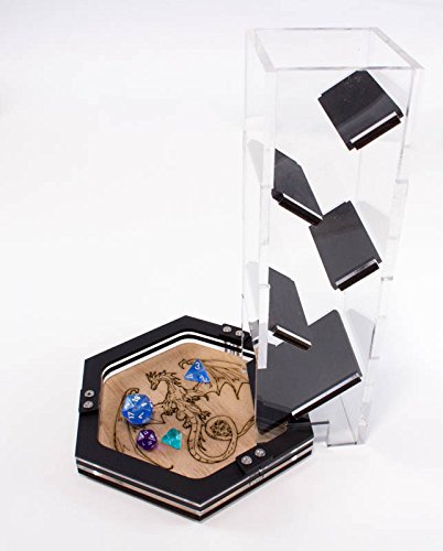 Mini Dragon Dice Tray by C4Labs Laser Etched Wood