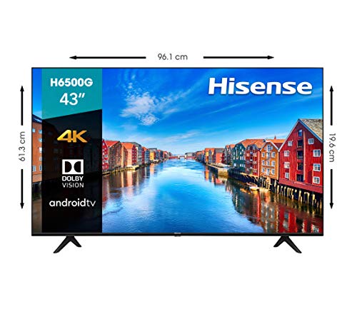 Hisense 43-Inch Class H6570G 4K Ultra HD Android Smart TV with Alexa Compatibility, (43H6570G, 2020 Model)