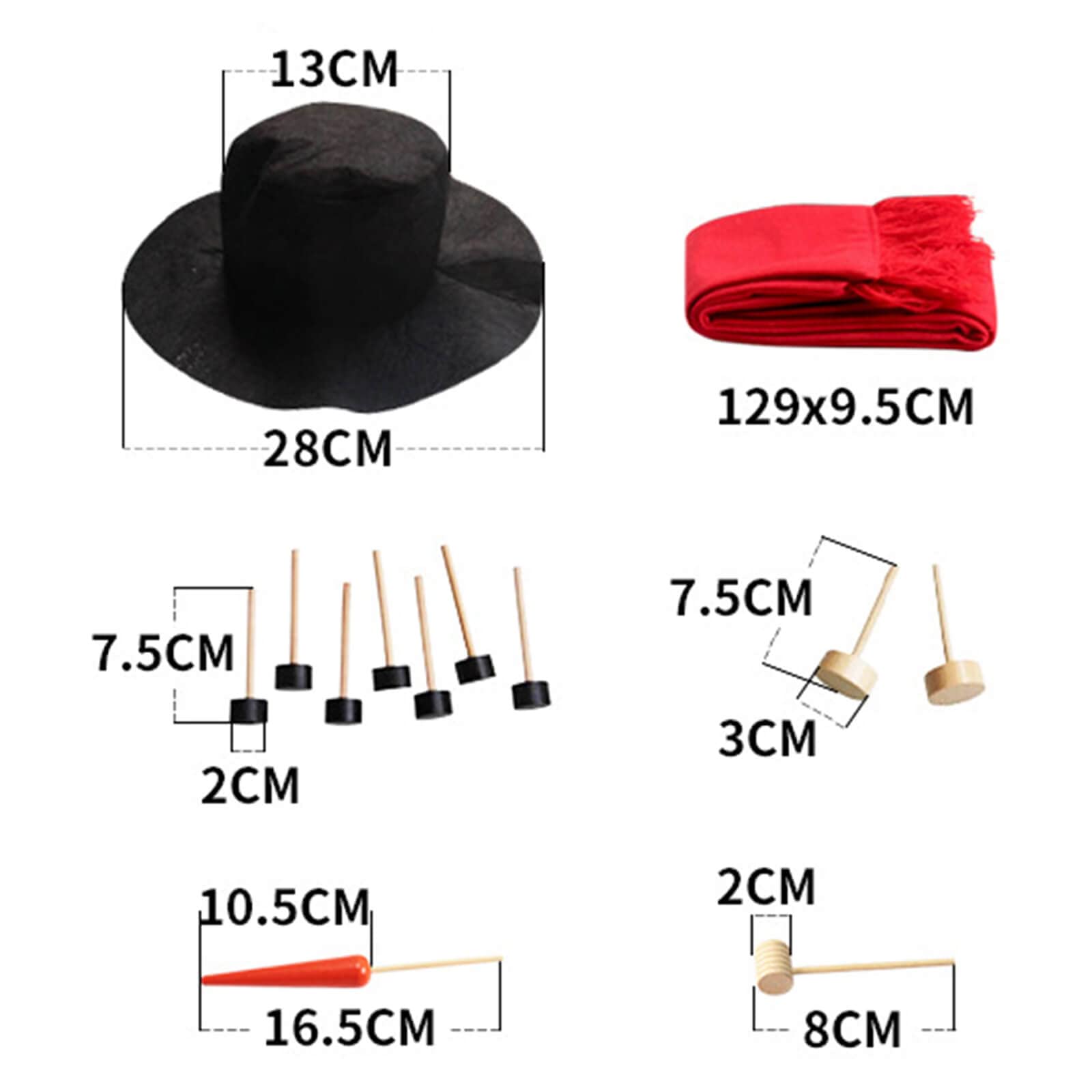 Orgrimmar Snowman Decorating Kit Snowman Making Kits Tools Winter Outdoor Toys Decoration (Medium)