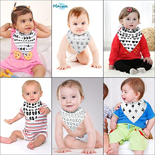 Maiwa Cotton Baby Bandanas Boys Bibs for Drooling Teething Feeding for 10 Pack