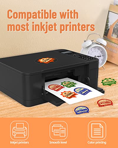 Printable Vinyl Sticker Paper for Inkjet Printer Clear Labels 50 Sheets Transparent Quickly Dry Non Waterproof Transparency Glossy 8.5 x 11 Decal Paper Tear & Scratch Resistant