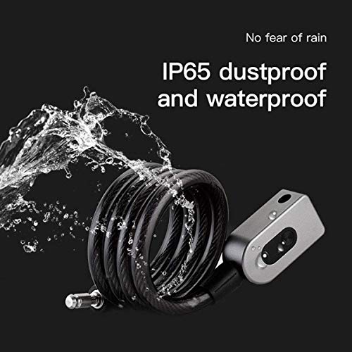 Blacklight Bike Chain Lock, Waterproof Anti-Theft Smart Touch Fingerprint Recognition Lock, USB Charging Bike Lock for Bicycles, Mountain Bikes, Keyless Lock